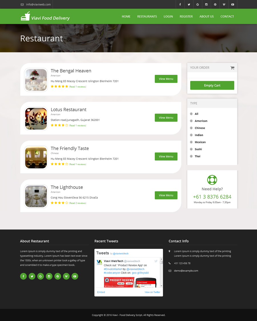 Viavi - Food Delivery Script by viaviwebtech | CodeCanyon